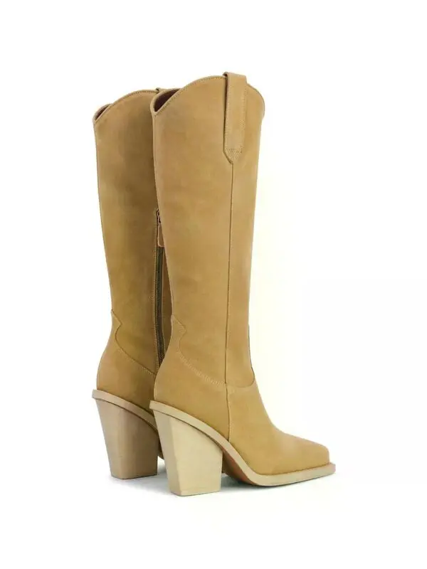 Paris Texas Knee-high Suede Boots With Block Heel