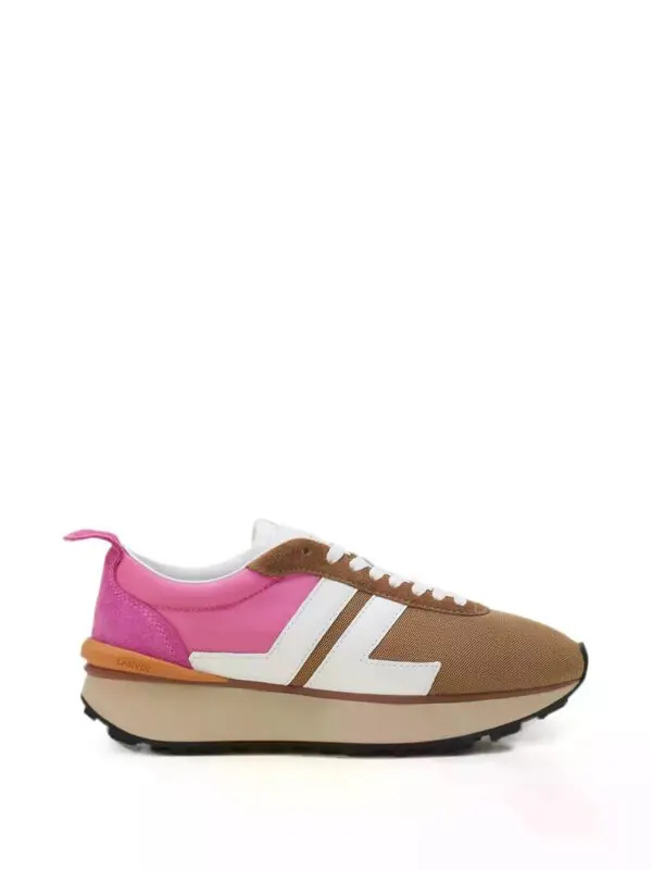 LANVIN Bumpr Sneakers In Nylon And Mesh - Brown