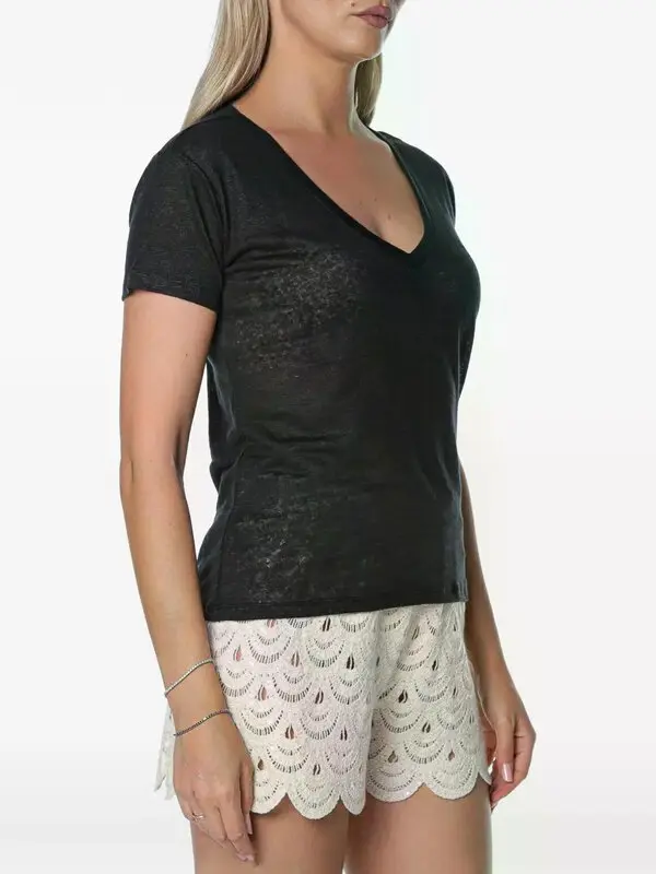 MC2 SAINT BARTH Eloise Linen T-shirt - Black