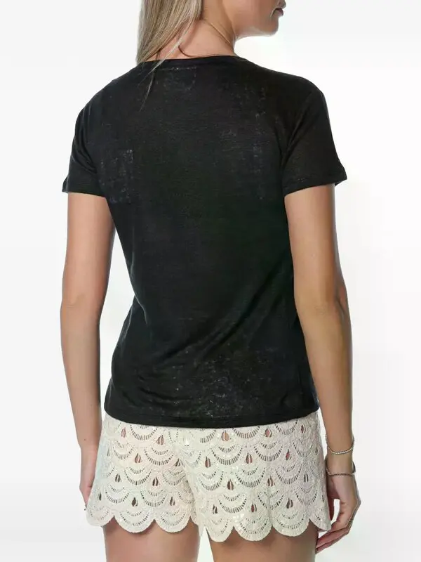 MC2 SAINT BARTH Eloise Linen T-shirt - Black