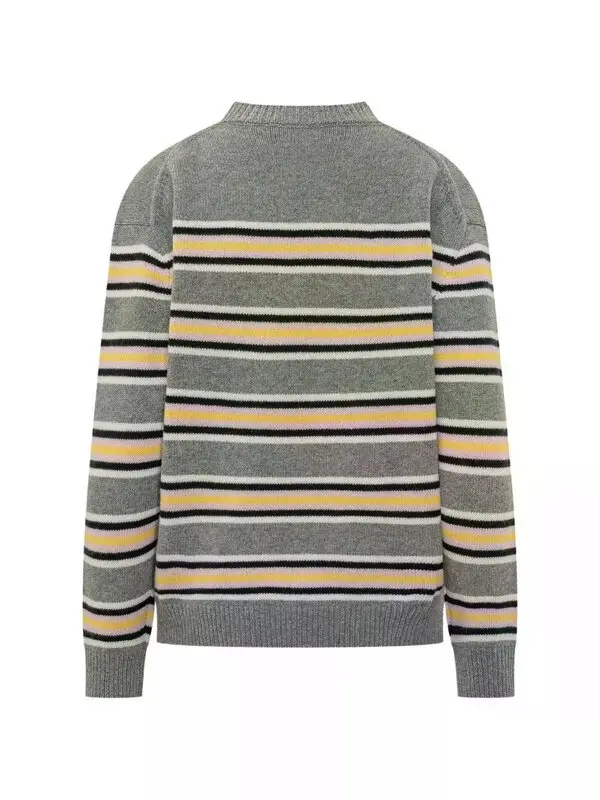 Fiorucci Angels Patch Striped Crew Neck Sweater
