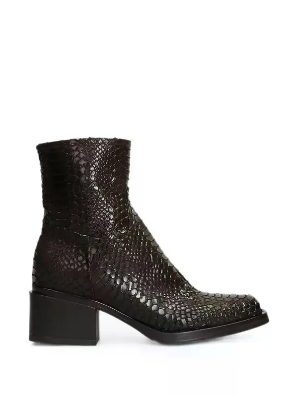 Elena Iachi Snakeskin-effect Ankle Boots - Brown