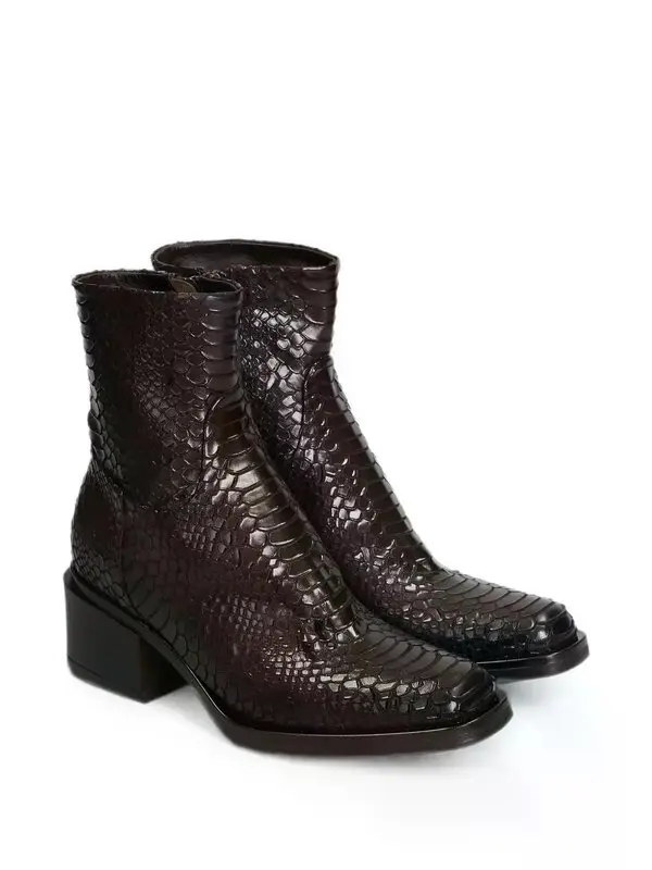 Elena Iachi Snakeskin-effect Ankle Boots