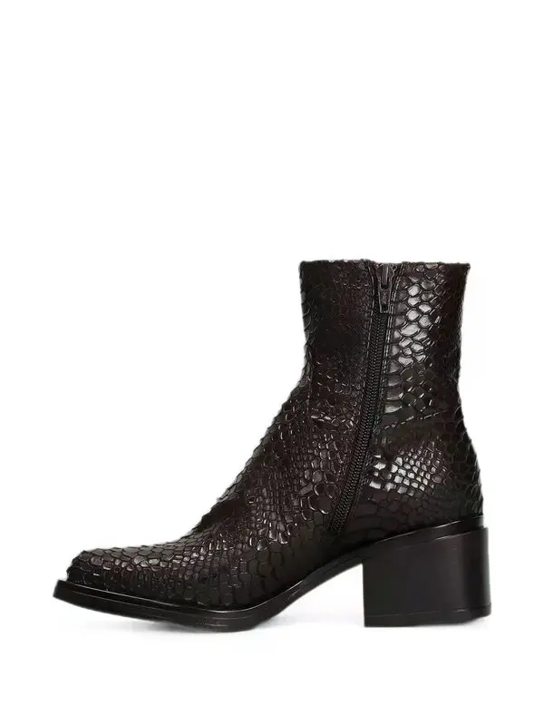 Elena Iachi Snakeskin-effect Ankle Boots