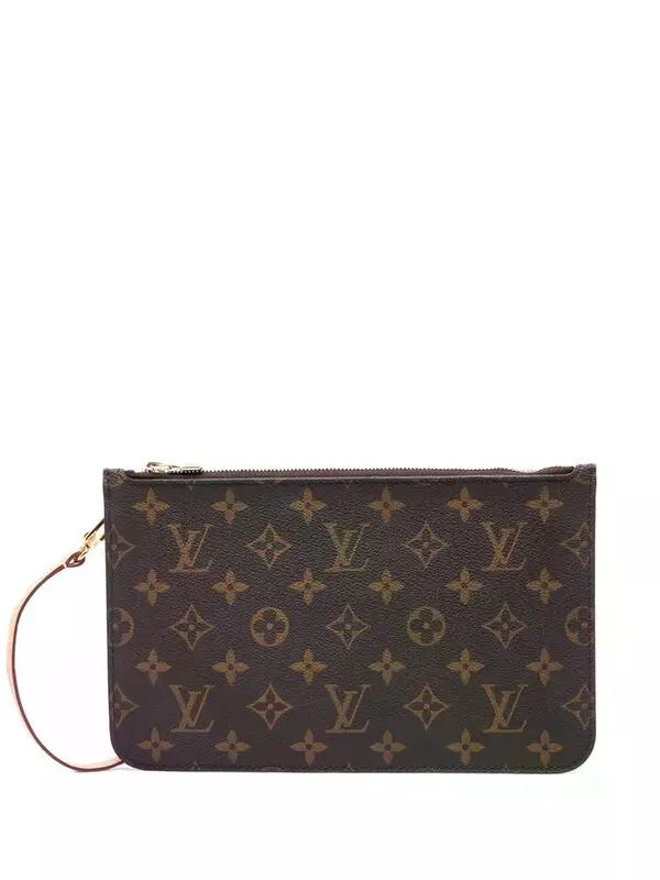 LOUIS VUITTON 2013 Monogram Neverfull Mm Pouch Clutch Bag - Brown