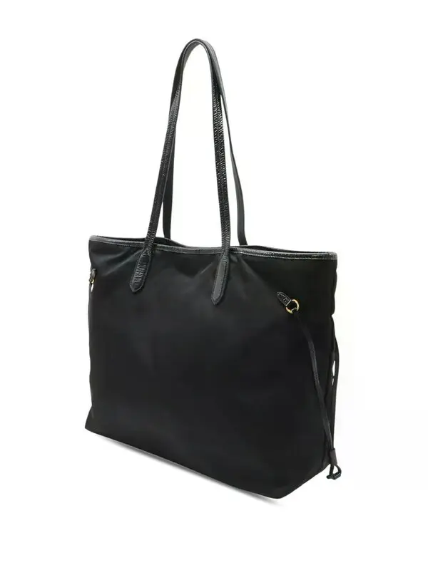 Prada Patent Trimmed Tessuto Tote Bag