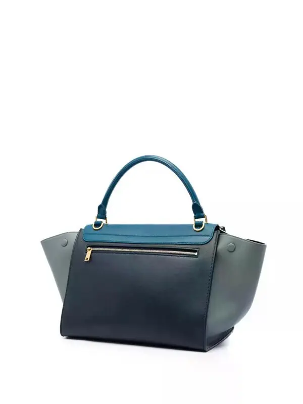 Celine Medium Tricolor Leather Trapeze Satchel