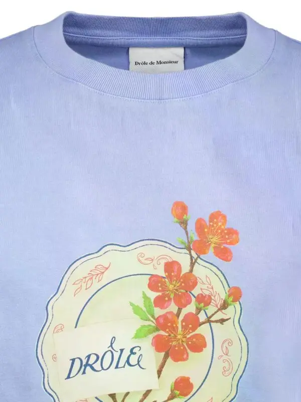 Drole De Monsieur Drôle Porcelaine-print T-shirt - Blue