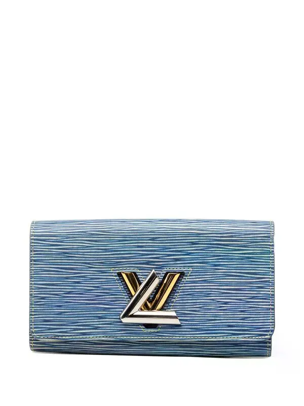 LOUIS VUITTON 2015 Epi Denim Twist Wallet Long Wallets - Blue