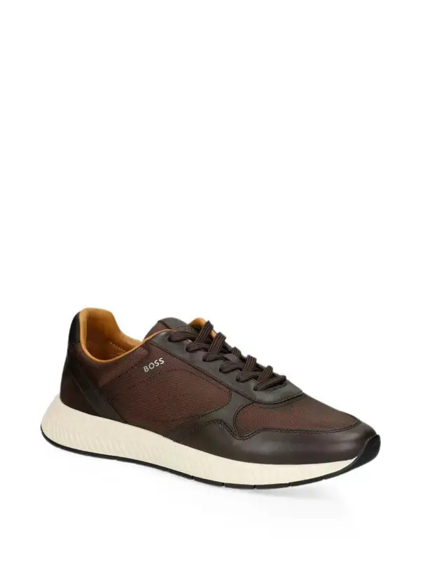 BOSS Leather-trim Panelled Sneakers