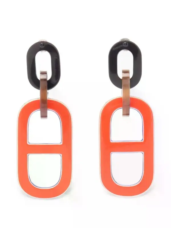 Hermès 2010s Chain-link Drop Earrings - Silver