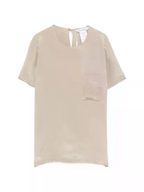 Max Mara Monogram-embroidered T-shirt - Neutrals