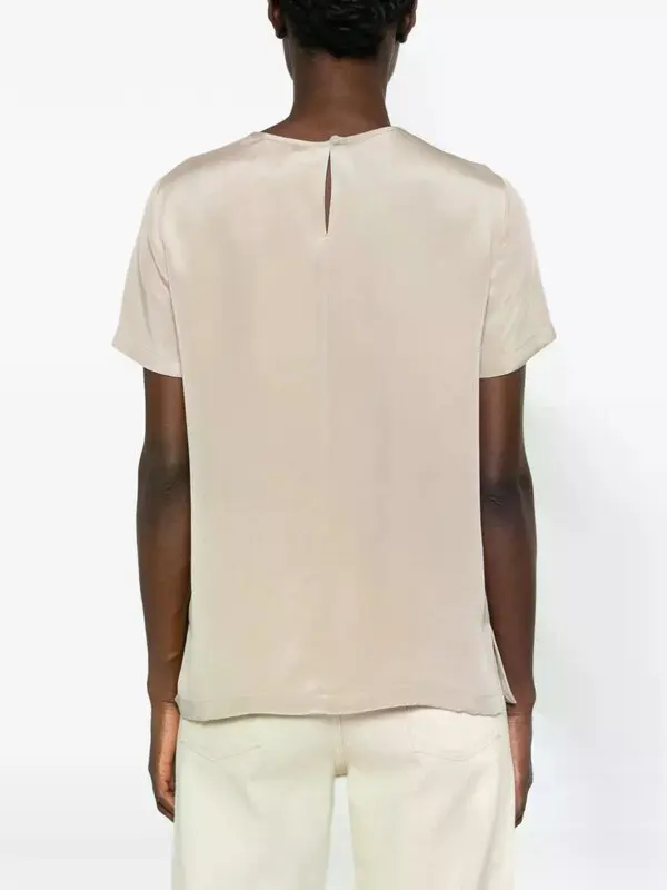 Max Mara Monogram-embroidered T-shirt - Neutrals