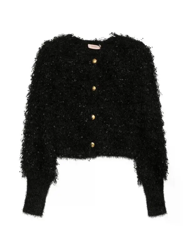 TWINSET Textured Long-sleeve Jacket With Gold-tone Hardware