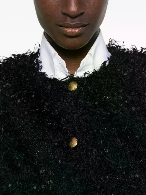TWINSET Textured Long-sleeve Jacket With Gold-tone Hardware
