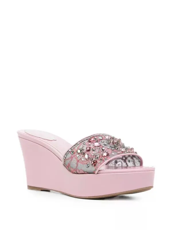 Rene Caovilla 100mm Christy Crystal-embellished Sandals - Pink