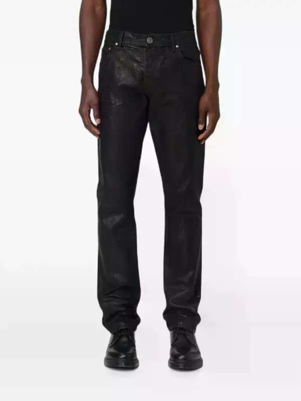 VICTORY GATE Coated Slim-fit Jeans