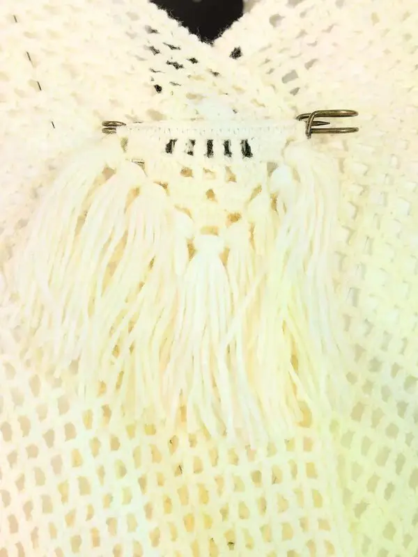 CHIARA IS Peonia Fringed Crochet Scarf