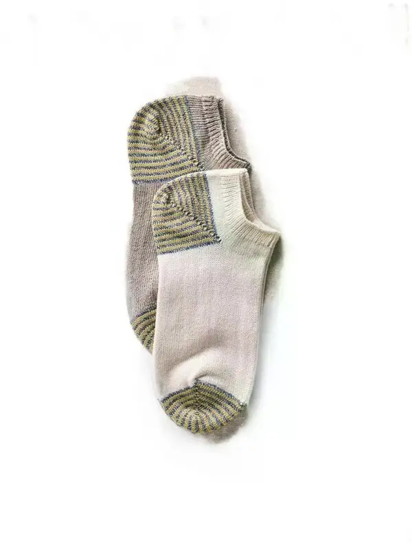 YAHAE Striped-trim Sneakers Set Of 2 Socks