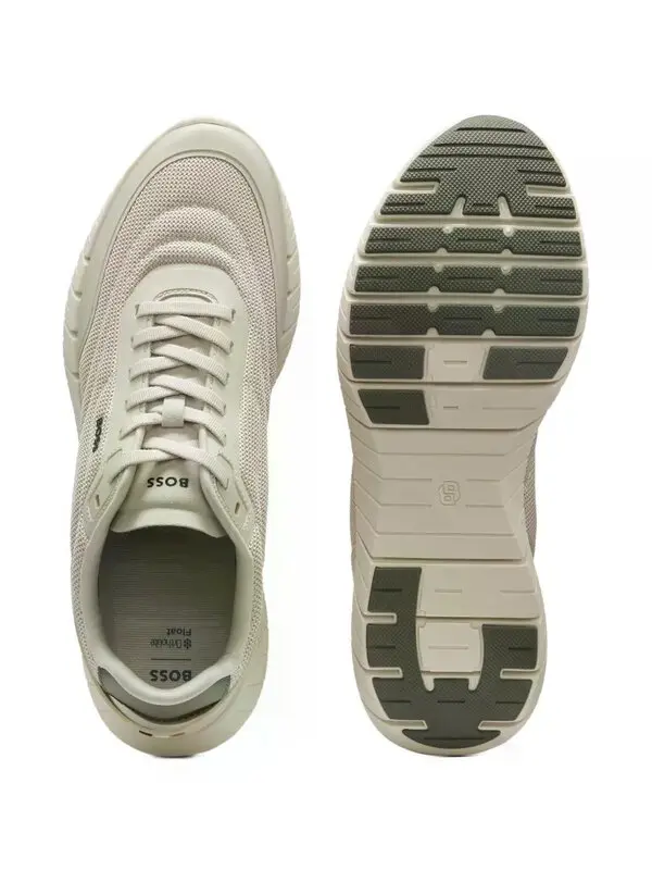 BOSS Mesh-panelled Leather-trim Sneakers