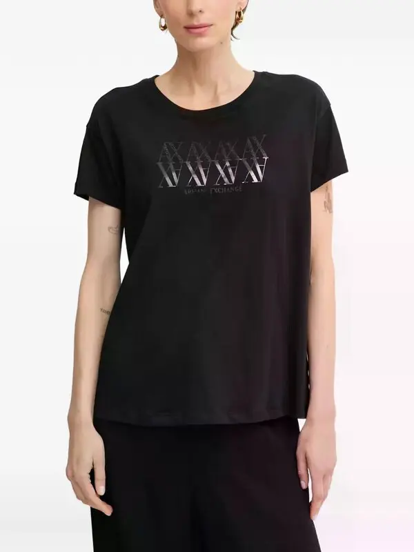 Armani Exchange Logo-print Short-sleeve T-shirt - Black