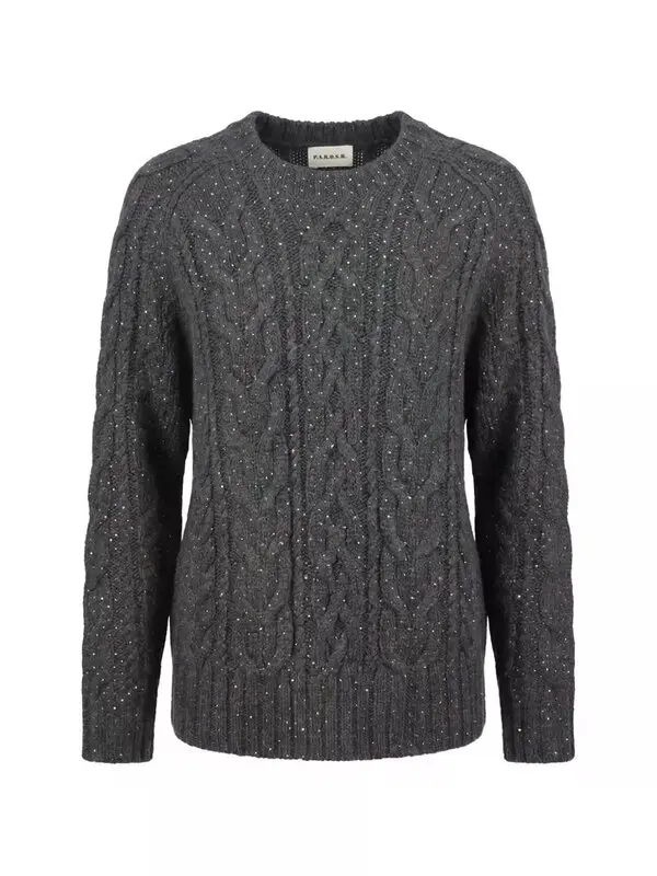 P.a.r.o.s.h Cable-knit Sequin-embellished Sweater