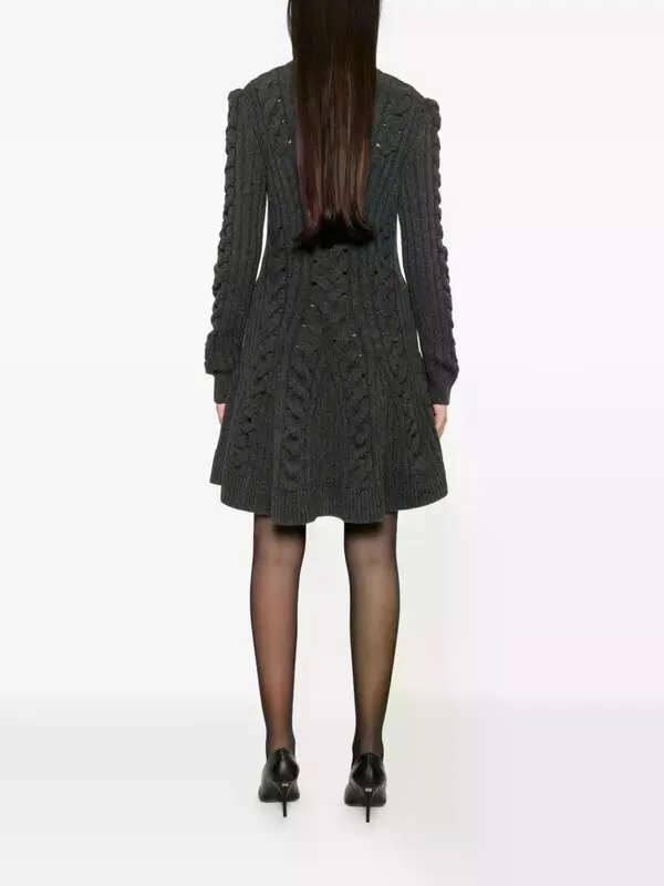 Alexander McQueen Cable Knit Pointelle Detail Dress