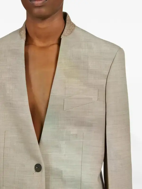 FERRAGAMO Single-breasted Collarless Blazer