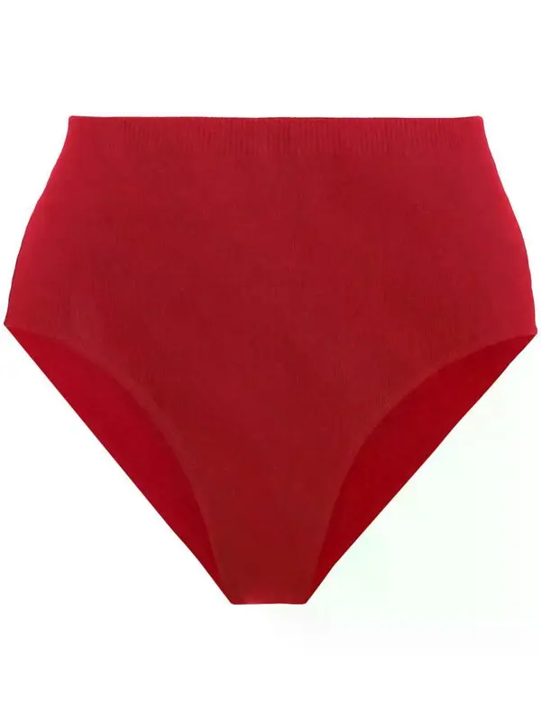 FERRAGAMO High-waisted Ribbed Shorts - Red