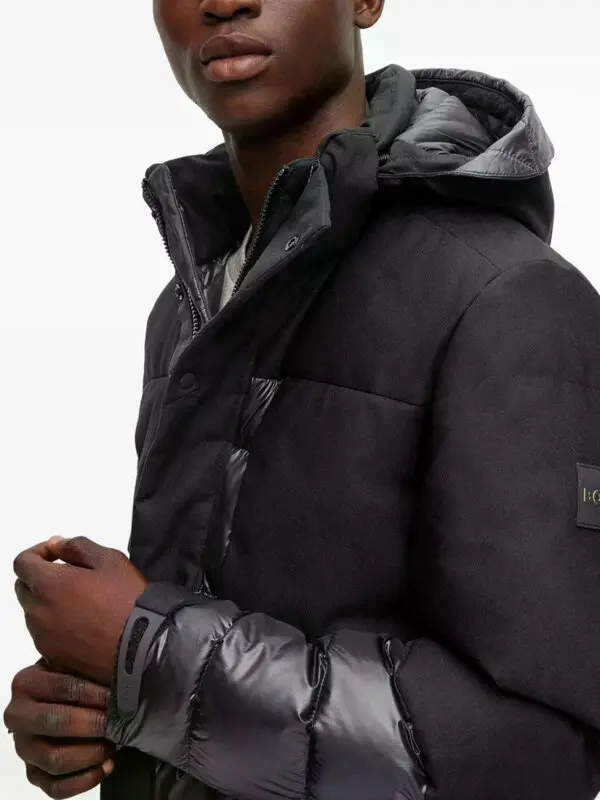 BOSS Hooded Panelled Down Jacket