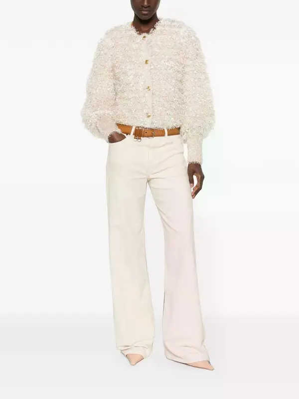 TWINSET Round Neck Long Sleeves Jacket With Gold-tone Hardware