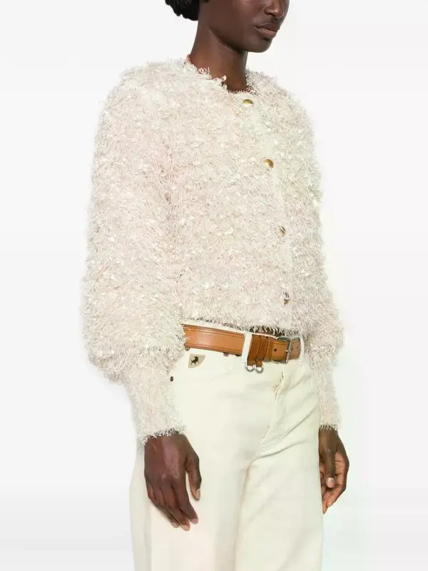 TWINSET Round Neck Long Sleeves Jacket With Gold-tone Hardware