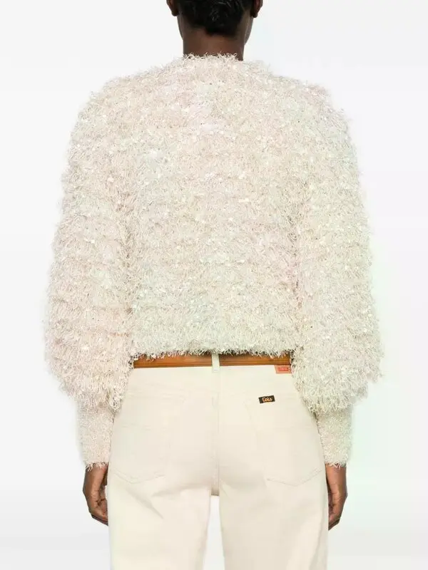 TWINSET Round Neck Long Sleeves Jacket With Gold-tone Hardware