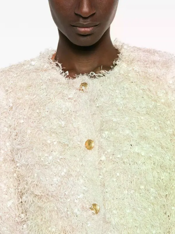 TWINSET Round Neck Long Sleeves Jacket With Gold-tone Hardware