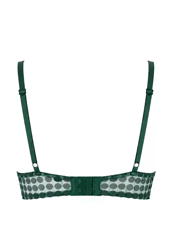 LAURA URBINATI Polka-dot Tulle Bra - Green