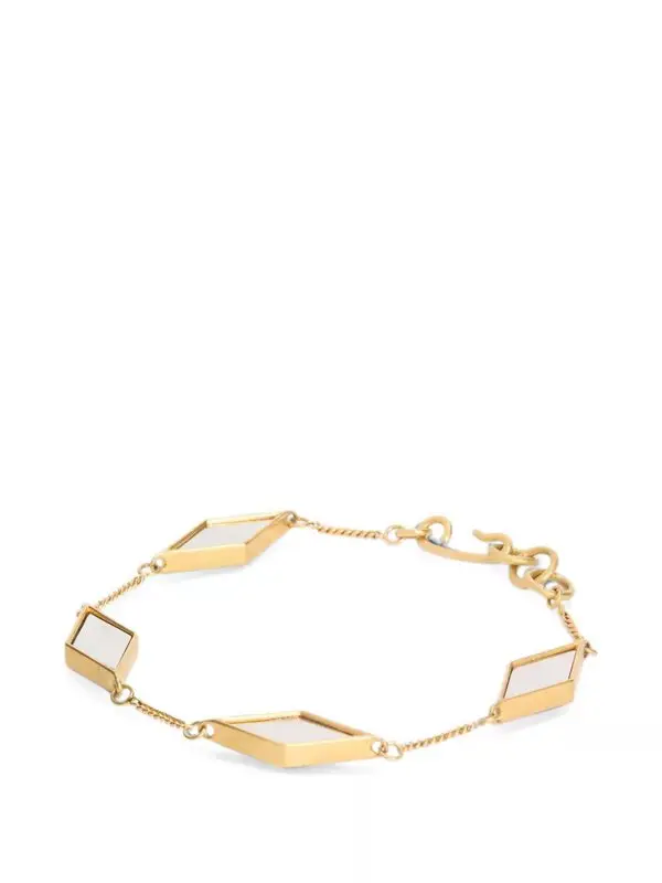 JIL SANDER Argyle-pattern Mirror-effect Bracelet - Gold