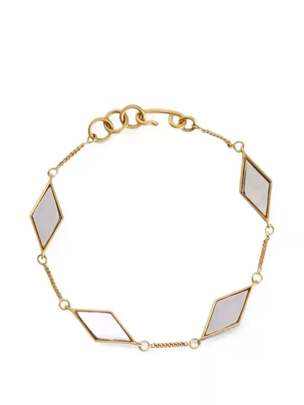 JIL SANDER Argyle-pattern Mirror-effect Bracelet