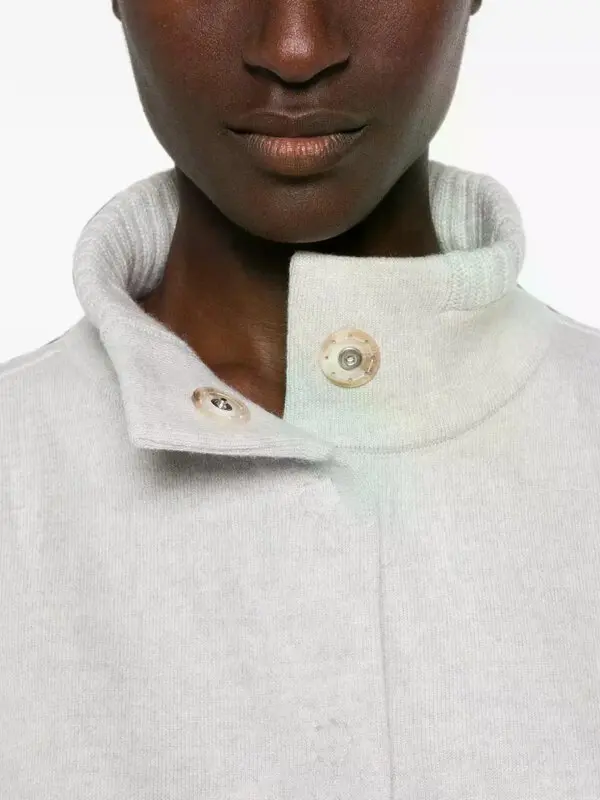 ANNE CLAIRE High-neck Patch-pocket Cardigan