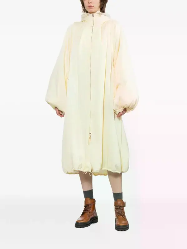 ENFOLD Hooded Balloon-sleeve Coat