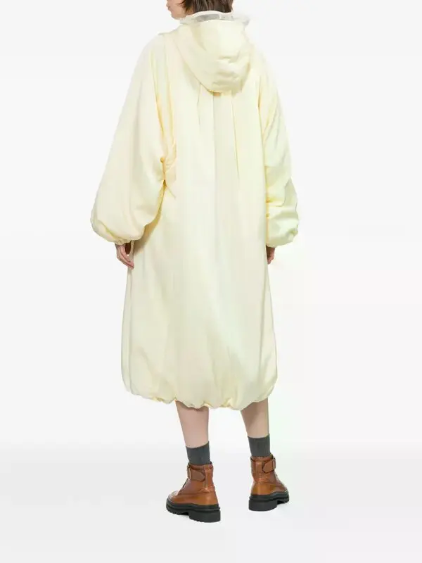 ENFOLD Hooded Balloon-sleeve Coat