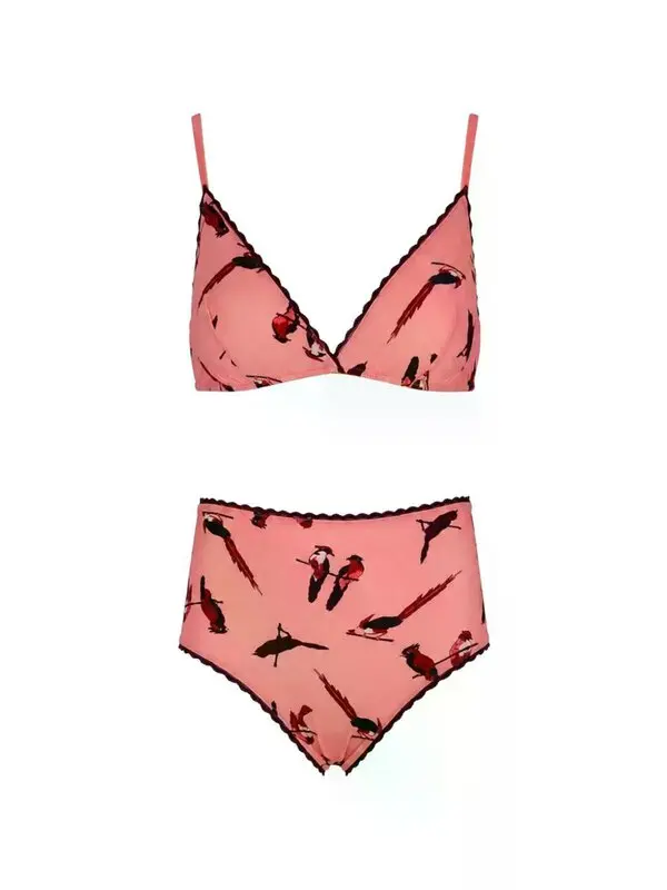LAURA URBINATI Bird-print High-waisted Briefs