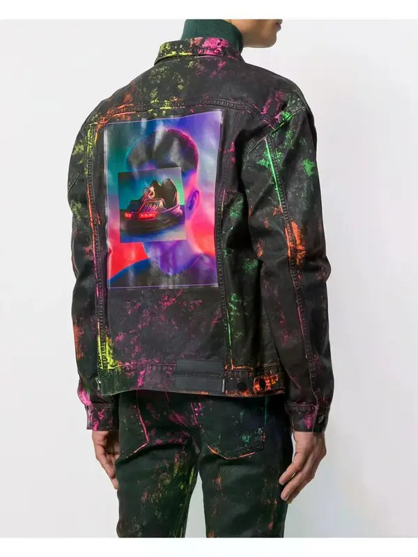 COUNTY OF MILAN Paint Effect Denim Jacket