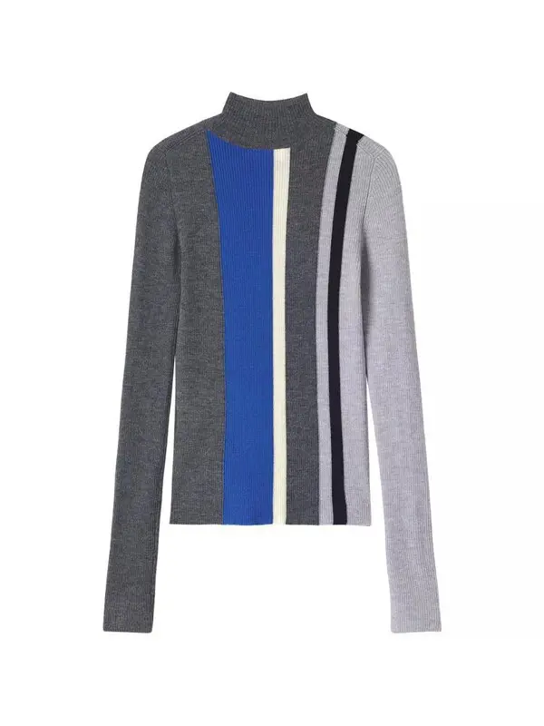ENFOLD Ribbed-knit Panelled Sweater