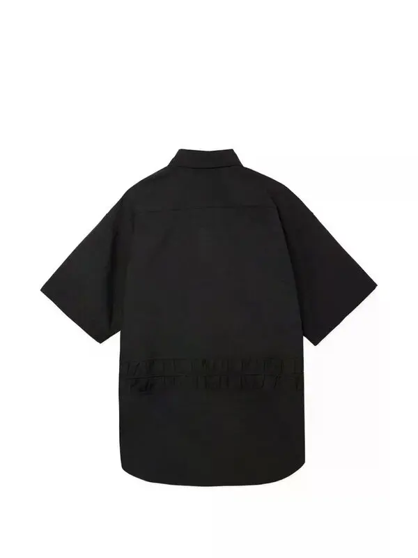 SAGE NATION Short Sleeve Ruched Paneled Shirt