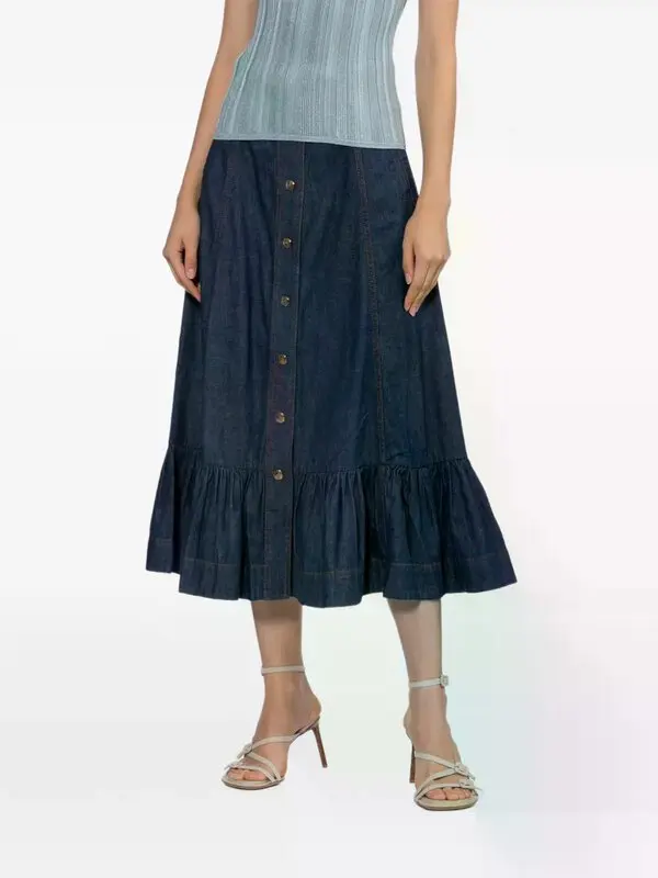 Zimmermann Button-front Ruffled Skirt
