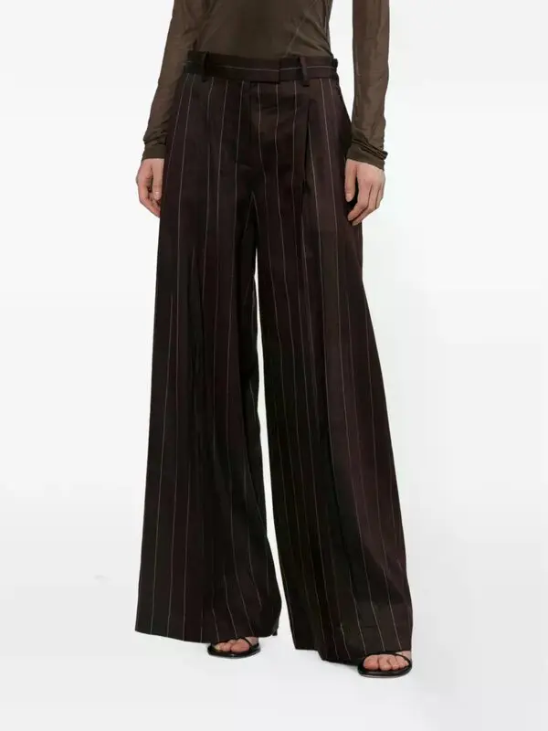 Helmut Lang Pinstripe-pattern Wide-leg Trousers