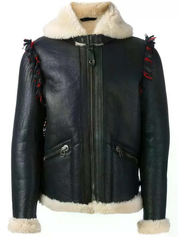 LANVIN Shearling-style Leather Jacket - Blue
