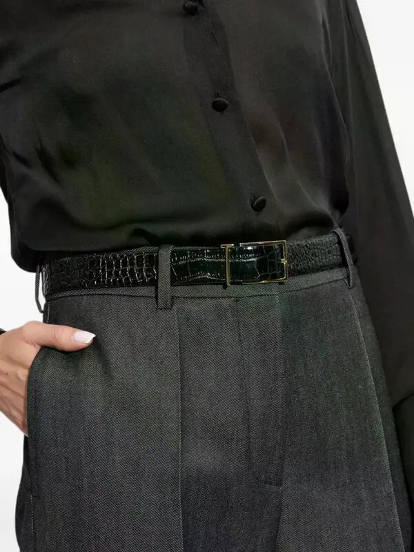 TOM FORD Croc-effect Leather Belt