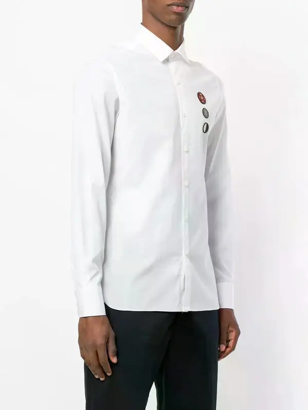 LANVIN Patch-detail Medal-embroidered Shirt