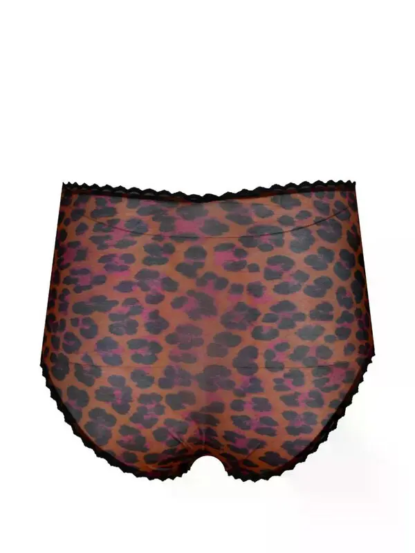 LAURA URBINATI Leopard-print Lace-trim Briefs